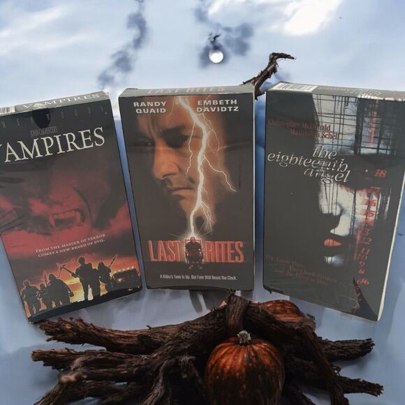 Media | 3 Horror Vhs Tapes Last Rites John Carpenters Vampires The 18th ...